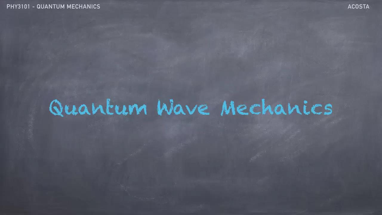 Introduction to Quantum Wave Mechanics