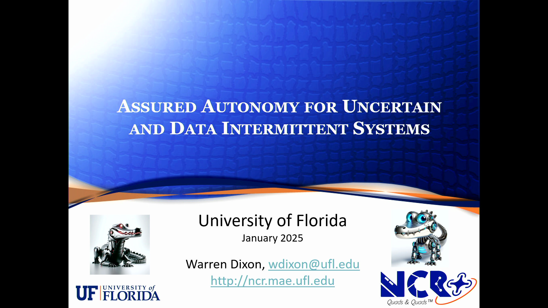 Distinguished Professor Lecture with Dr. Warren Dixon