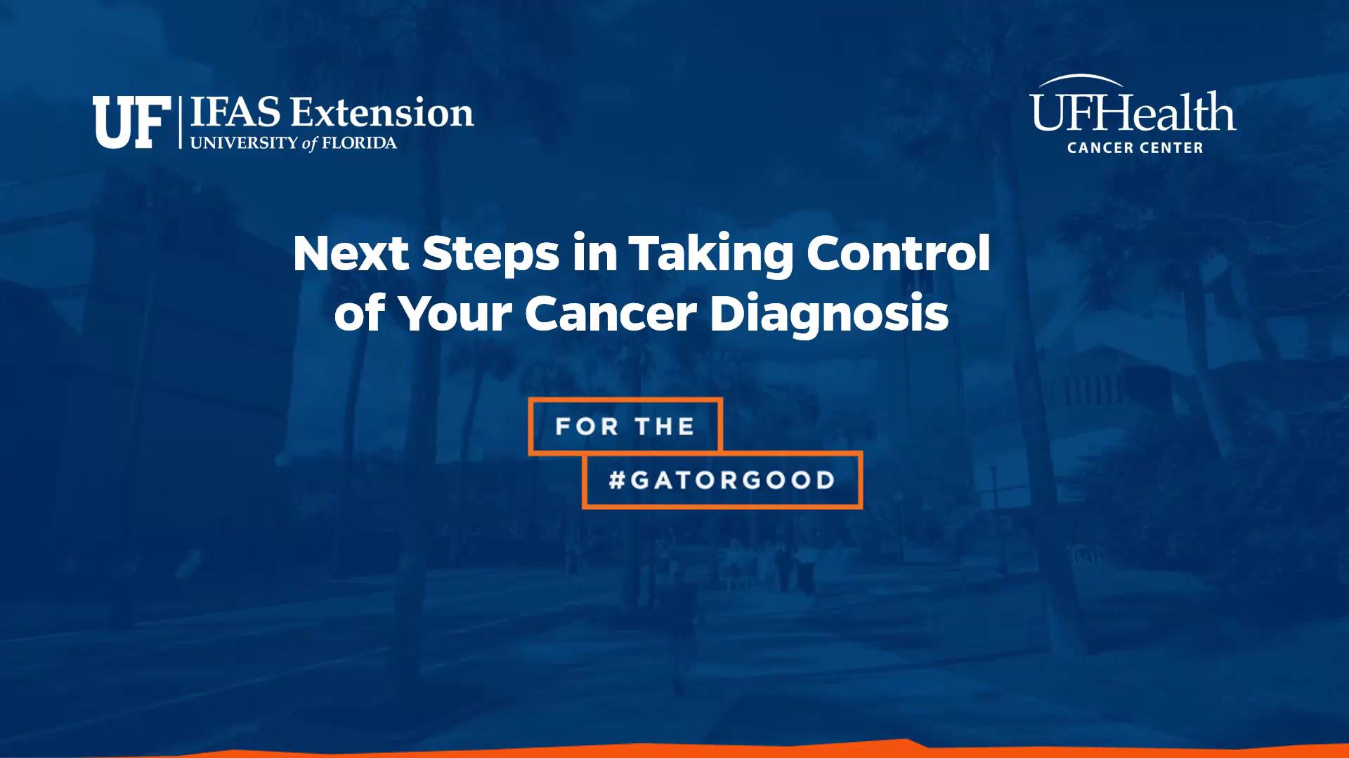 "Next Steps in Taking Control of Your Cancer Diagnosis" - Dr Michael Gutter