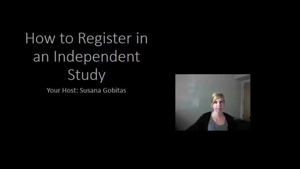 Academic Hub: How to Register in an Independent Study