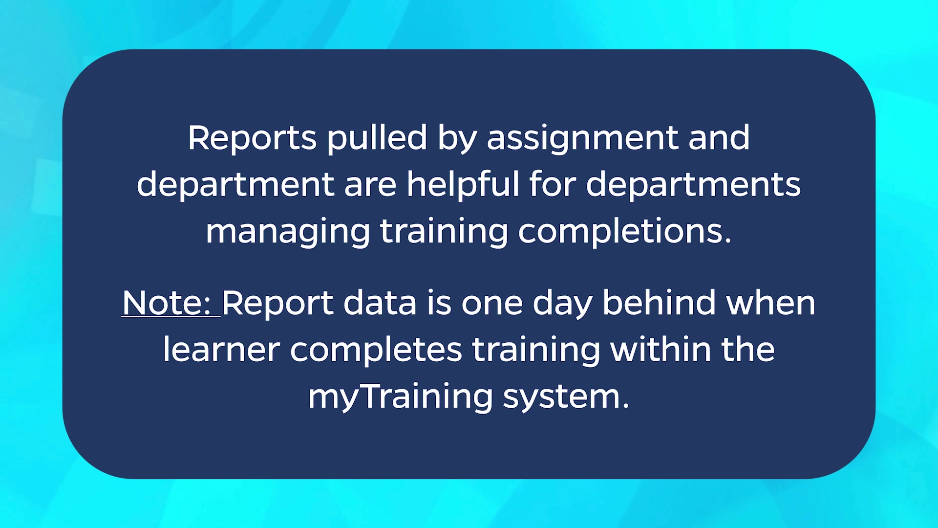 Managing Training Completions in MyTraining