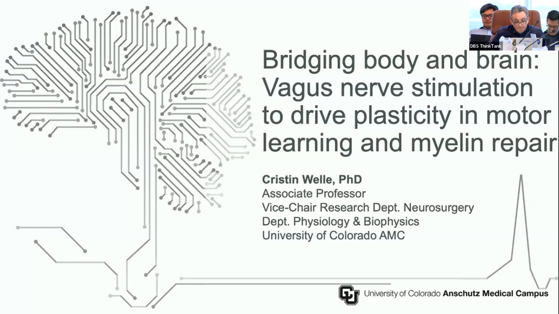 "Vagus nerve stimulation to enhance motor learning and myelin repair", Cristin Welle, Ph.D ...