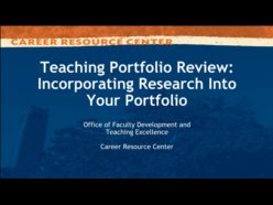 Incorporating Research into Your Portfolio